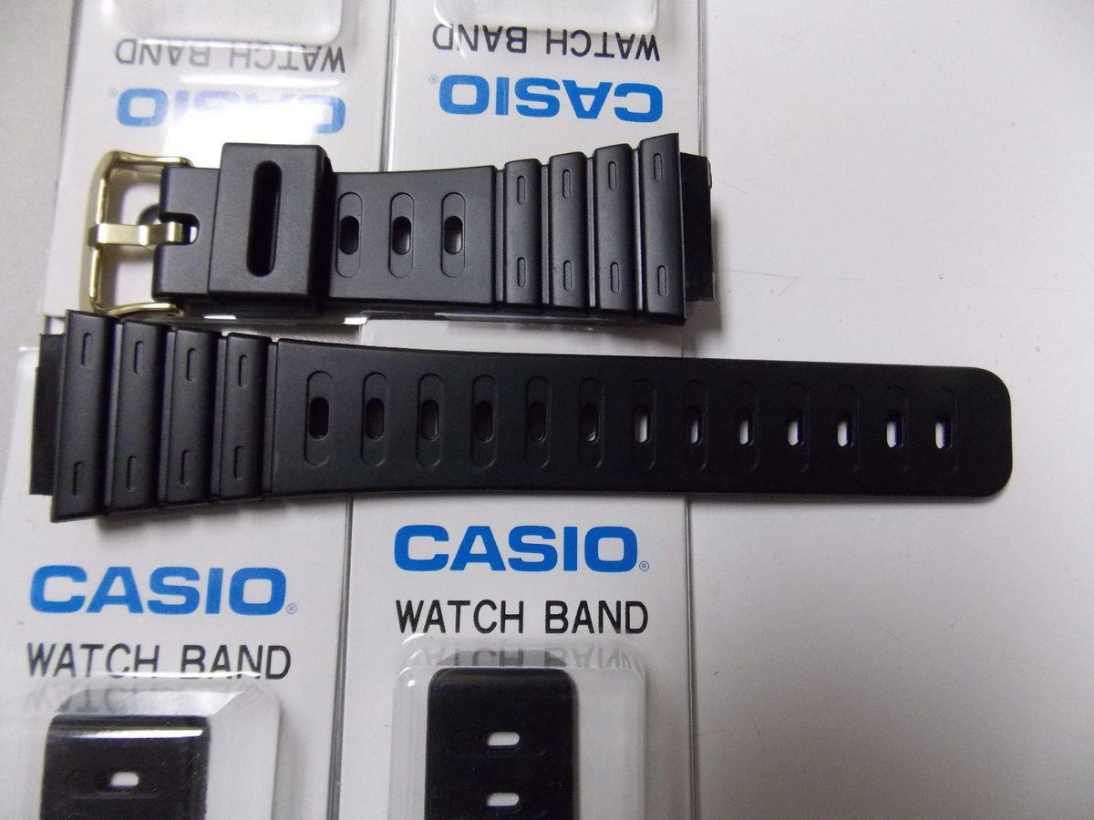 Casio Watch Bands SIX: DW-210,DW-240,DW-260,DW-270.Black Strap w/GoldT ...